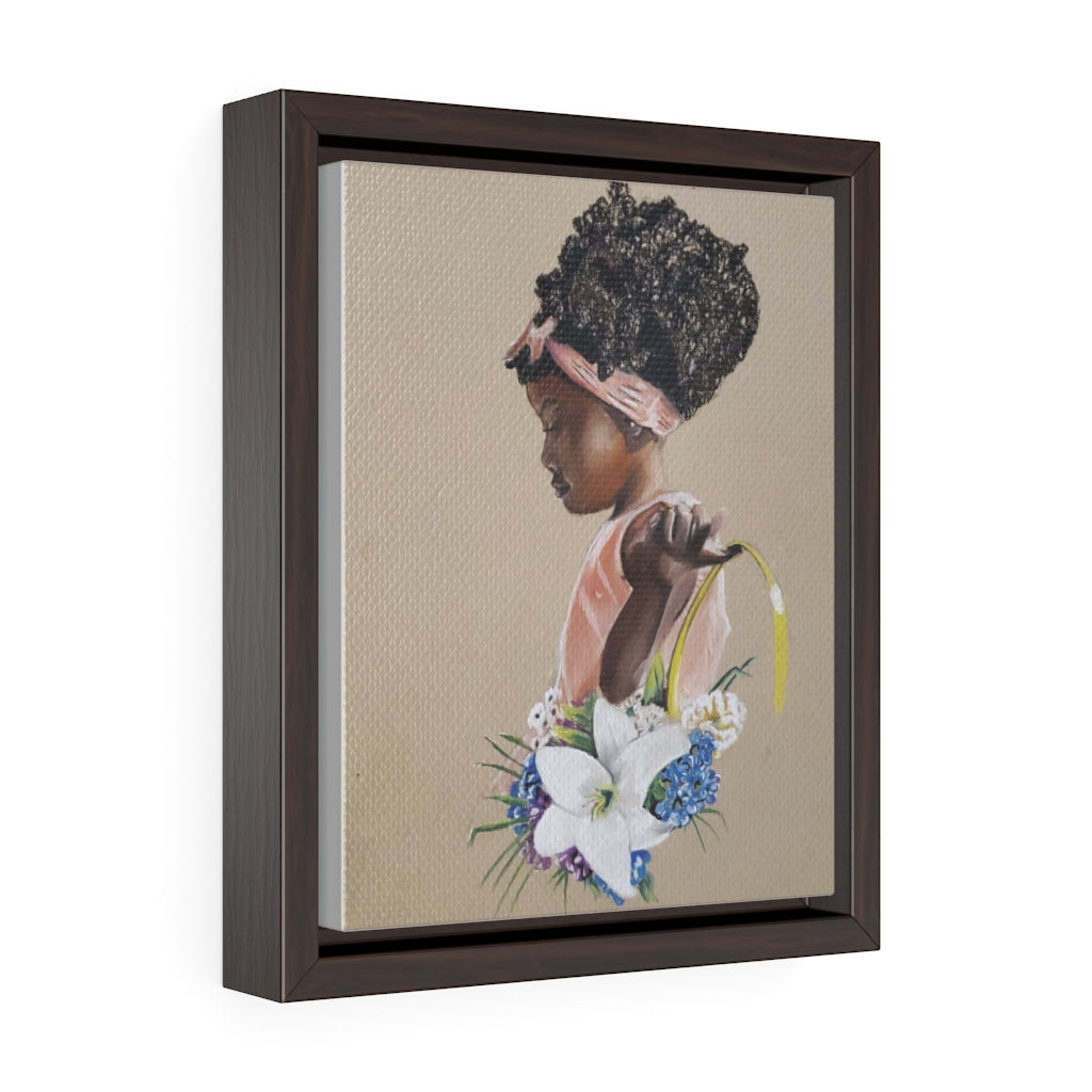 "Flower Girl" Vertical Framed Premium Gallery Wrap Canvas – Original Output